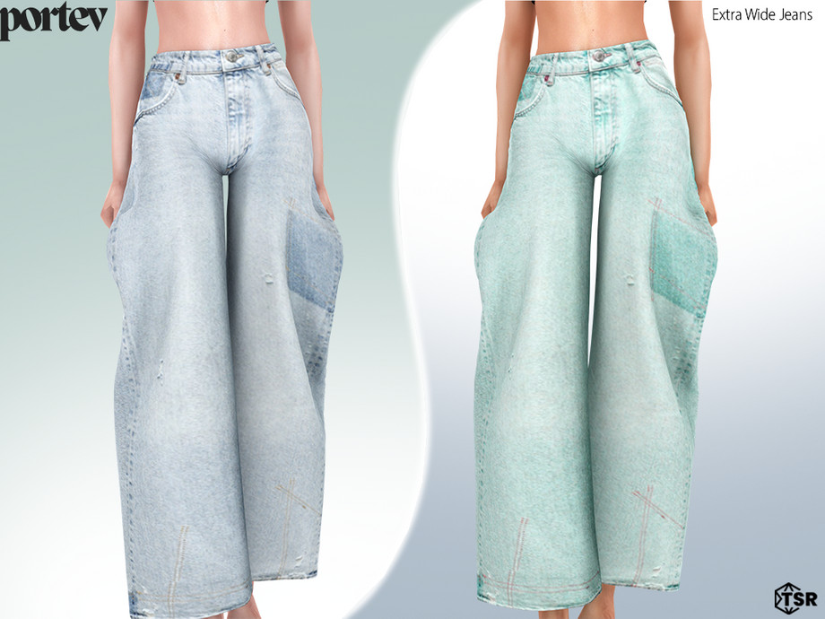 The Sims Resource | Extra Wide Jeans
