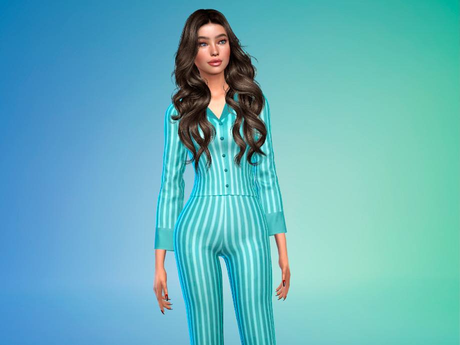 The Sims Resource | Womens striped pajamas