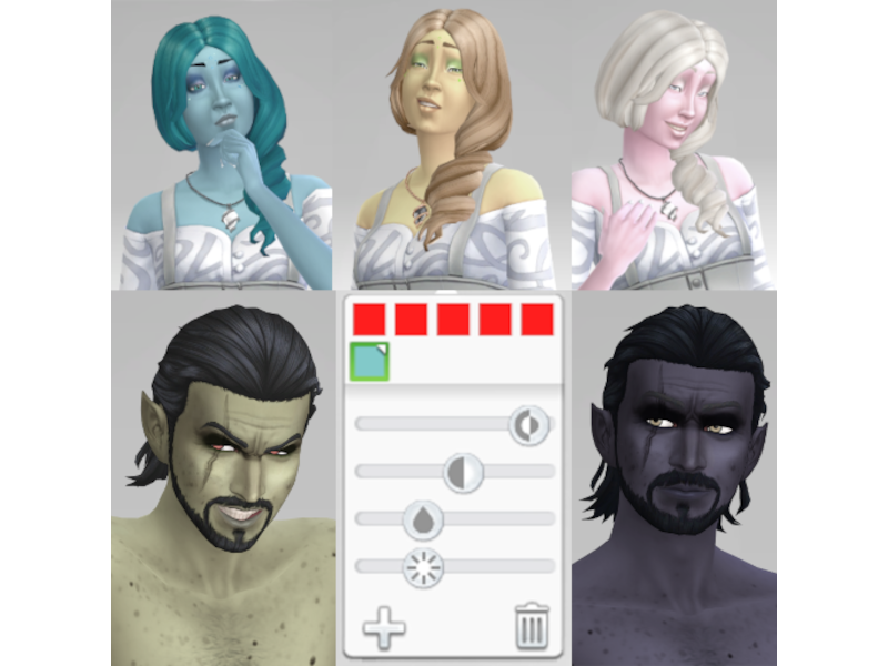 The Sims Resource | Skin Colorizer Makeup Sliders, All Sims + Occults