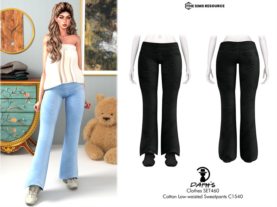 The Sims Resource | Clothes SET460 - Cotton Low-waisted Sweatpants C1540