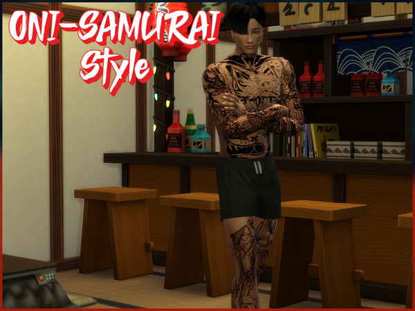 The Sims Resource | Oni-Samurai Style Tattoo