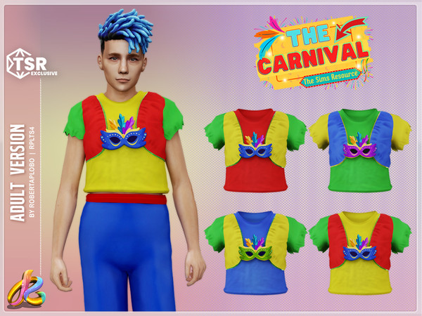 The Sims Resource | Male Top 302-Brazil Carnival Frevo Costume -Adult