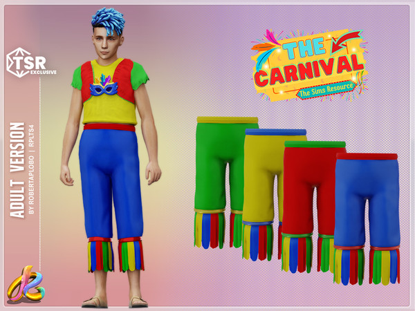 The Sims Resource | Male Bottom 302-Brazil Carnival Frevo Costume -Adult