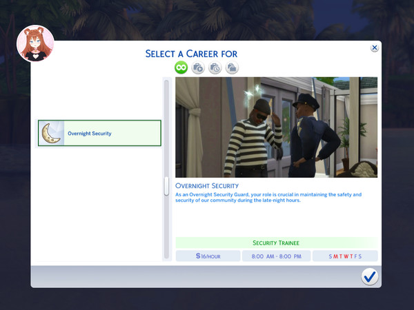 The Sims Resource | Night Security - Full Time Career