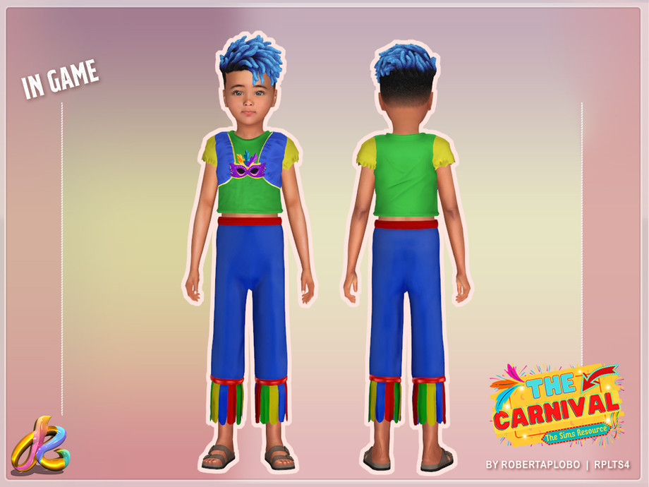 The Sims Resource | Boy Top 302 - Carnival Frevo Costume -Child