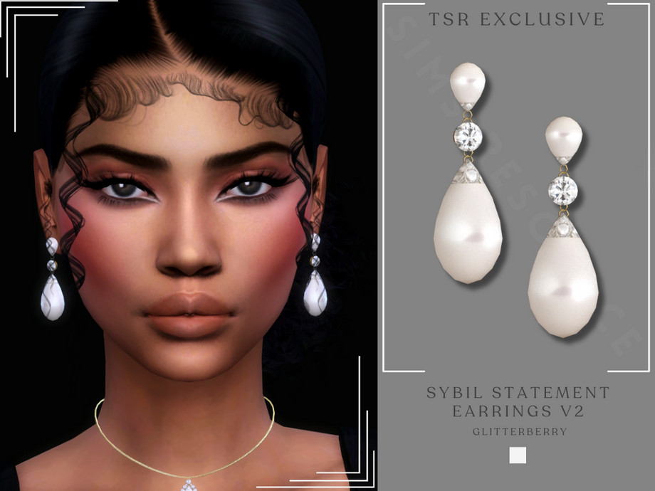 The Sims Resource | Sybil Statement Earrings v2