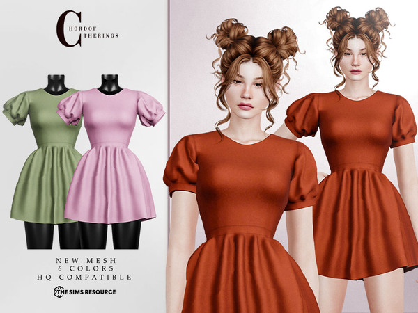 The Sims Resource | Puffy Dress D-364