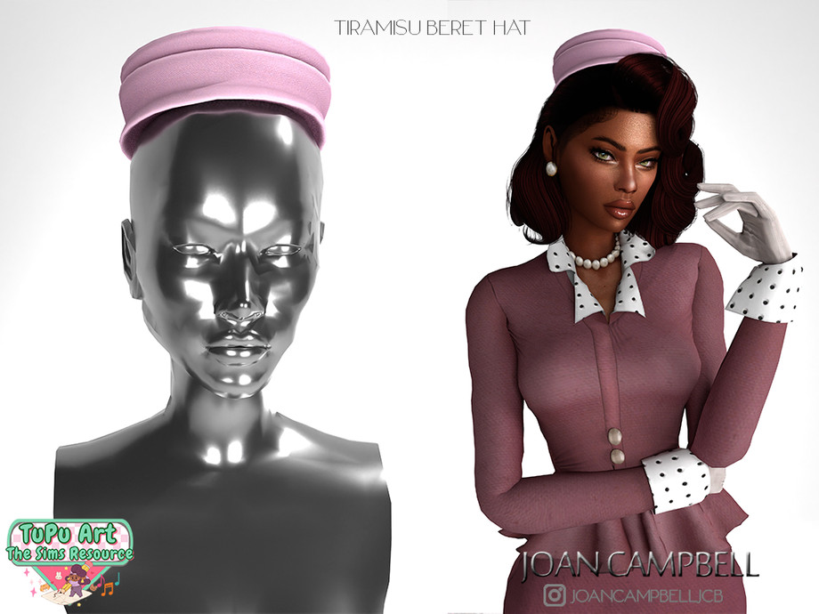 The Sims Resource | TuPu Art Collab TIRAMISU BERET HAT