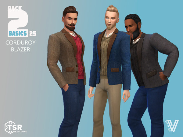 The Sims Resource | B2B25 Corduroy Jacket with Sweater Vest