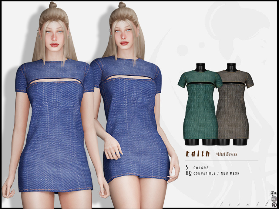 The Sims Resource | Edith Mini Dress