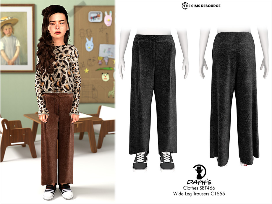 The Sims Resource | Clothes SET466 - Wide Leg Trousers C1555
