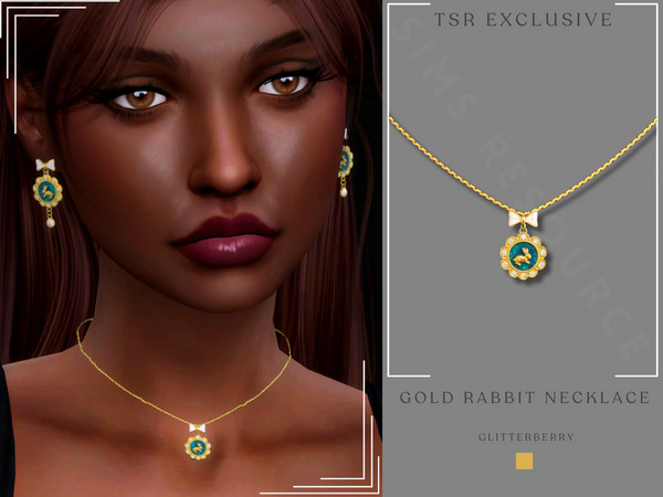 The Sims Resource | Gold Rabbit Necklace