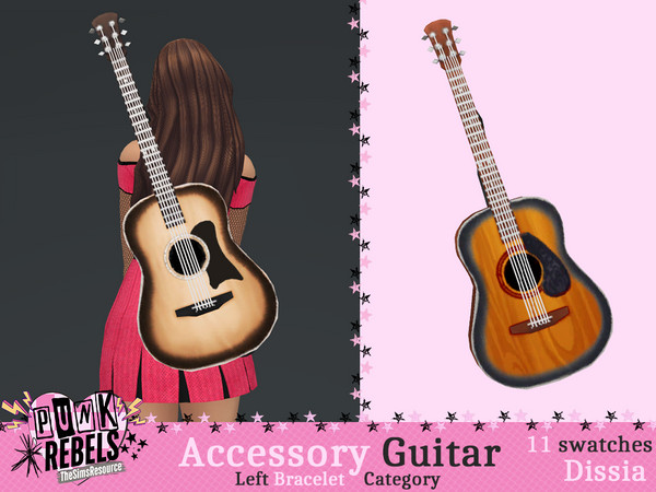 The Sims Resource | Accessory Guitar Strap Colors