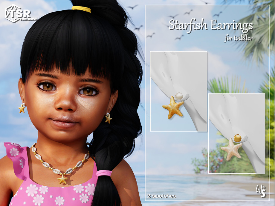 The Sims Resource | Starfish earrings for toddler