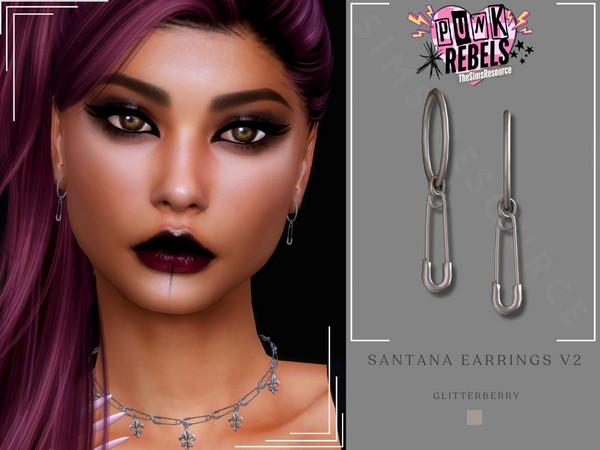 The Sims Resource - PUNK REBELS- Santana Earrings v2