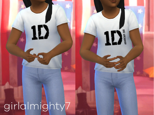 The Sims Resource | One Direction Shirts - Simlish & No Text Options ...