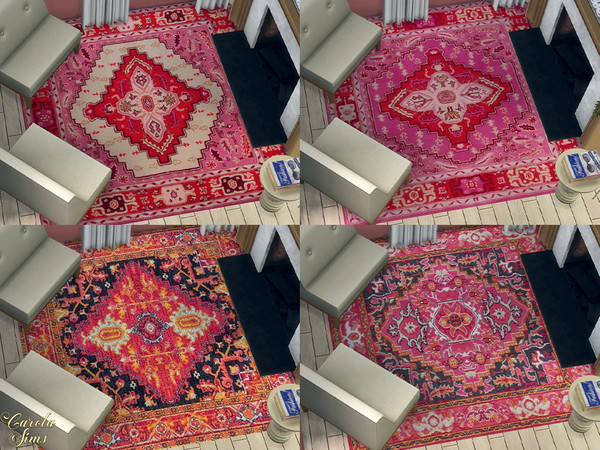 The Sims Resource | [CarolaSims] Boho Area Rugs Set Rectangular