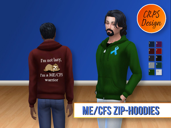 The Sims Resource | CRPSdesign - ME_CFS Zip-Hoodie - Man.package