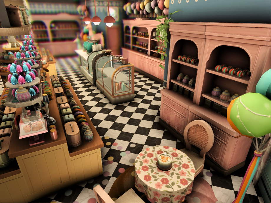 The Sims Resource | Residential + Candy Shop (NO CC)