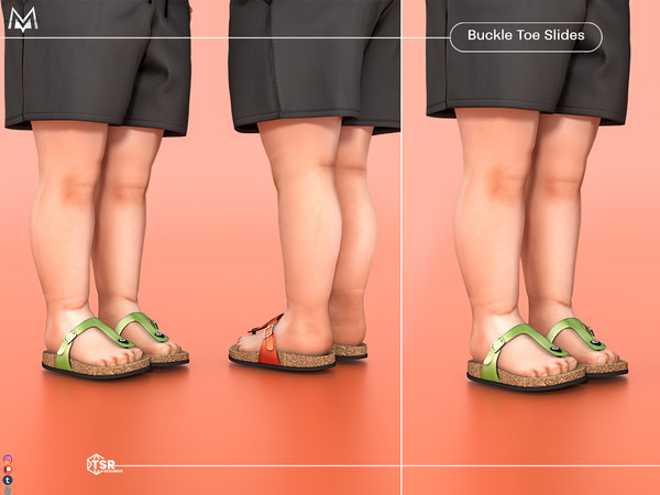 The Sims Resource | Buckle Toe Slides S527 (Toddler)