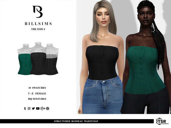 The Sims Resource | Structured Bandeau Waistcoat