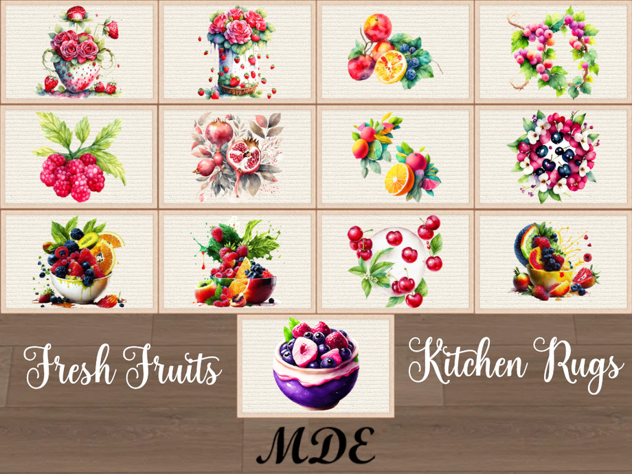 The Sims Resource | Kitchen Rug Series - Fresh Fruits