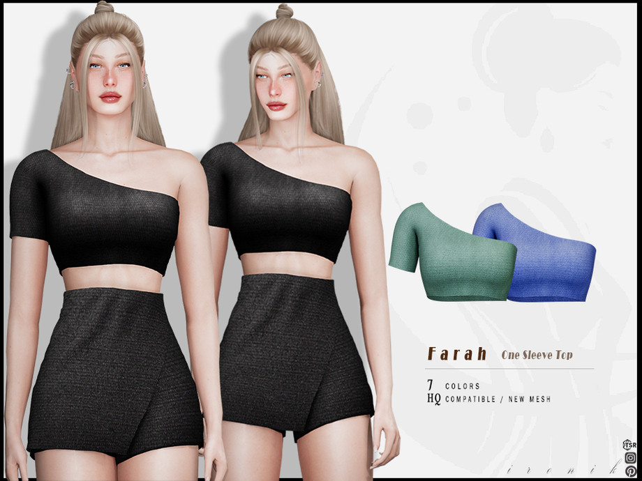 The Sims Resource | Farah SET - One Sleeve Top