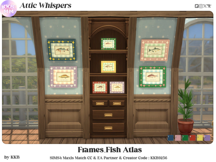 The Sims Resource | KKB'sMM_Attic Whispers_Frames_Fish Atlas