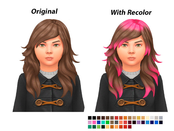 The Sims Resource | SHS_LunaChild_RecolorHair.package
