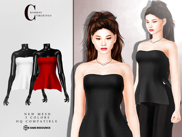 The Sims Resource | Strapless Blouse T-775