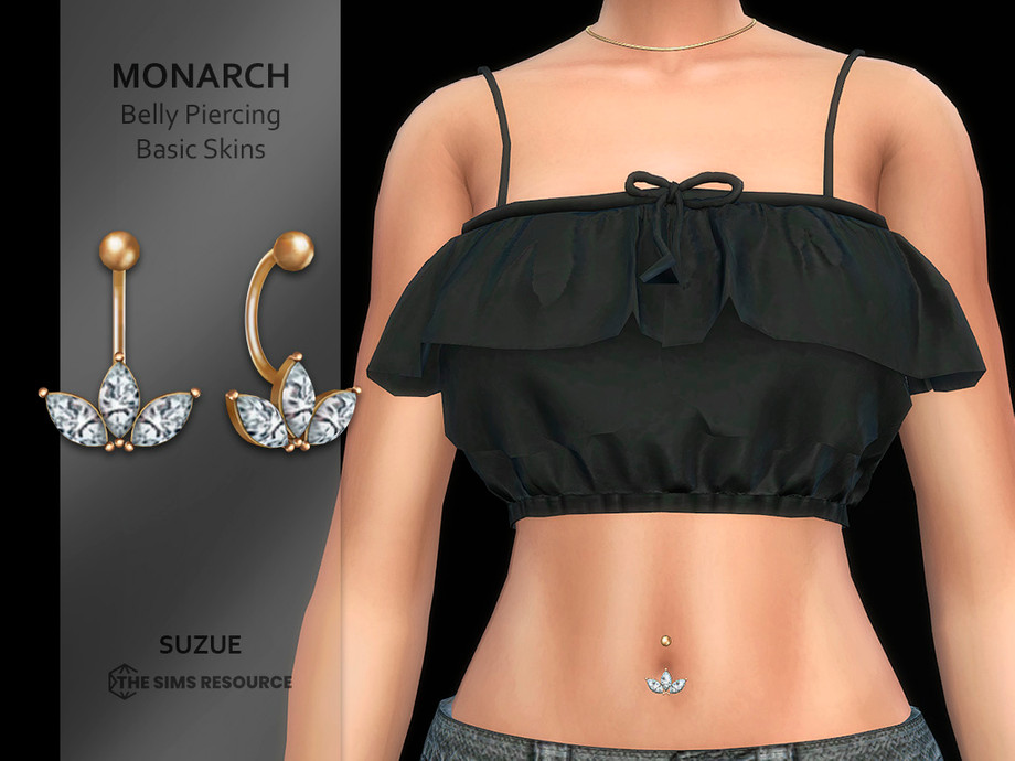The Sims Resource | Monarch Belly Piercing Basic Skins