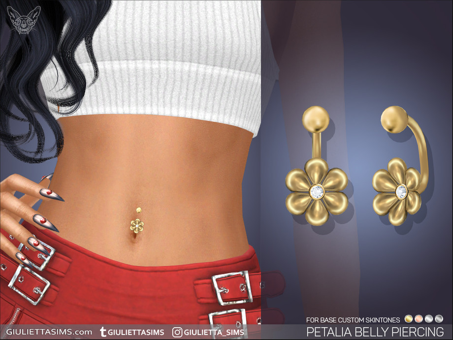 The Sims Resource | Petalia Belly Piercing (for custom skintones)