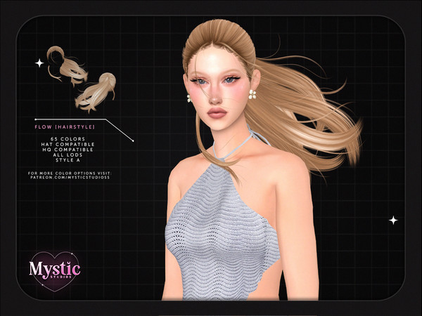 The Sims Resource | Flow (Hairstyle) - Style A