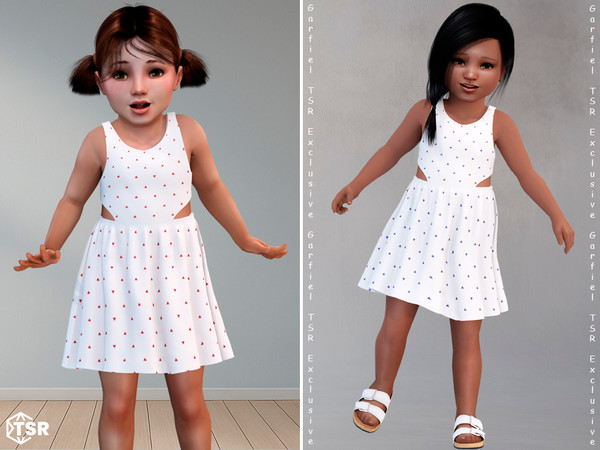 The Sims Resource | Sleeveless dress with cutouts and tiny triangles