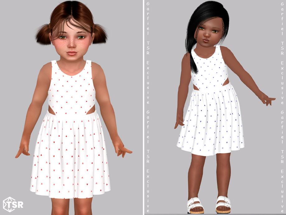 The Sims Resource | Sleeveless dress with cutouts and tiny triangles
