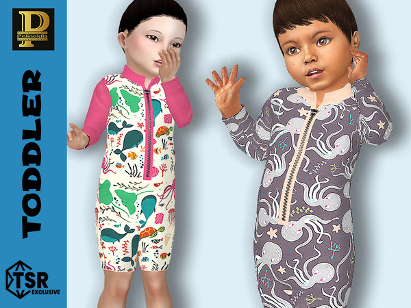 The Sims Resource | Toddler Sea Creatures Sun Suit