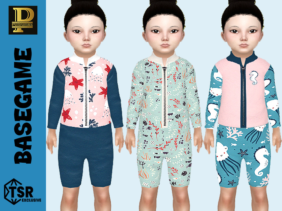 The Sims Resource | Toddler Sea Creatures Sun Suit
