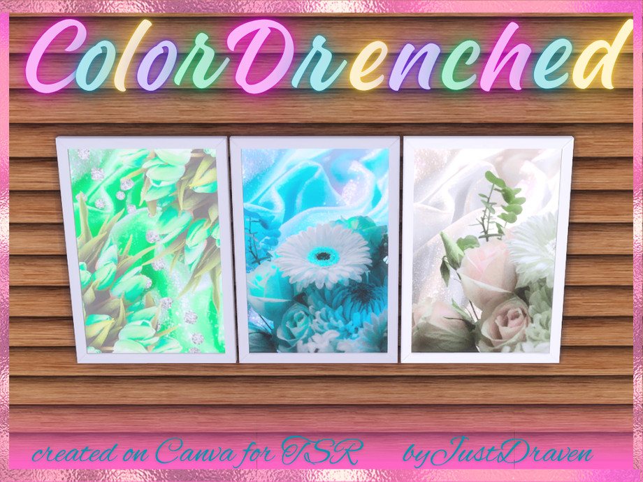 The Sims Resource | Patreon - Color Drenched Floral Paintings