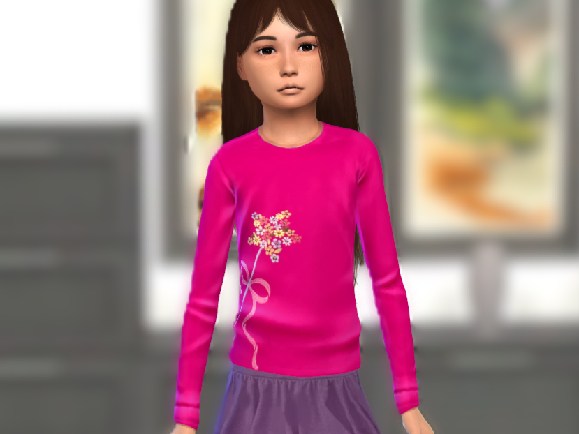 The Sims Resource | Long Sleeve Tee (Fairies and Flowers)