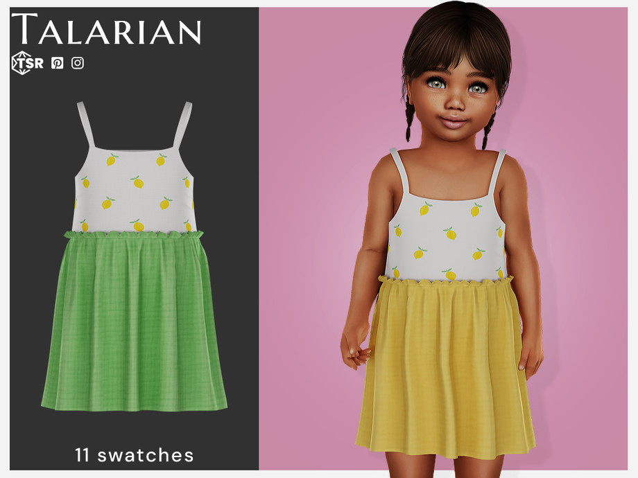 The Sims Resource | Juliette Lemon Dress (toddler)