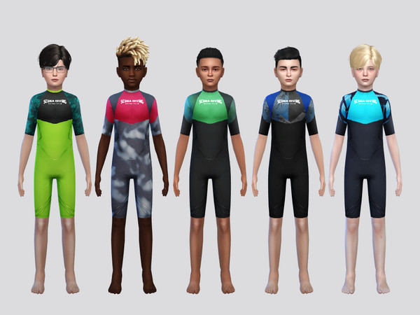 The Sims Resource | SCUBA Swimsuit Boys