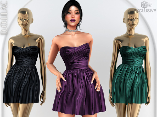 The Sims Resource | Ruched Silk Dress DO0927