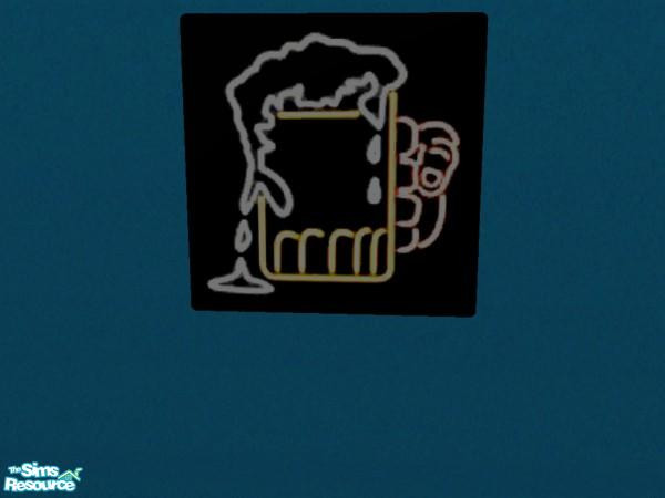 The Sims Resource - Neon Beer Painting