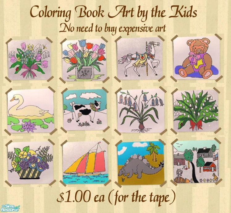 The Sims Resource | Coloring Book Art