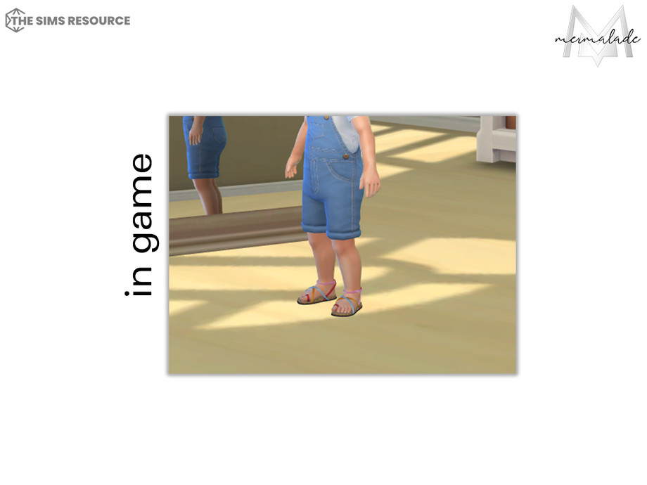 The Sims Resource | Colorful Strappy Sandals S612 (Toddler)