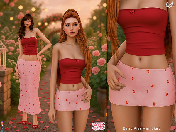 The Sims Resource | Berry Kiss Mini Skirt MC618