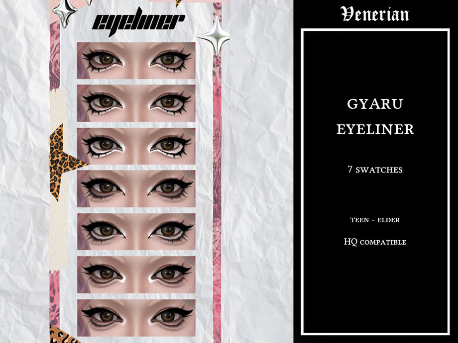 The Sims Resource | Gyaru Eyeliner by Venerian