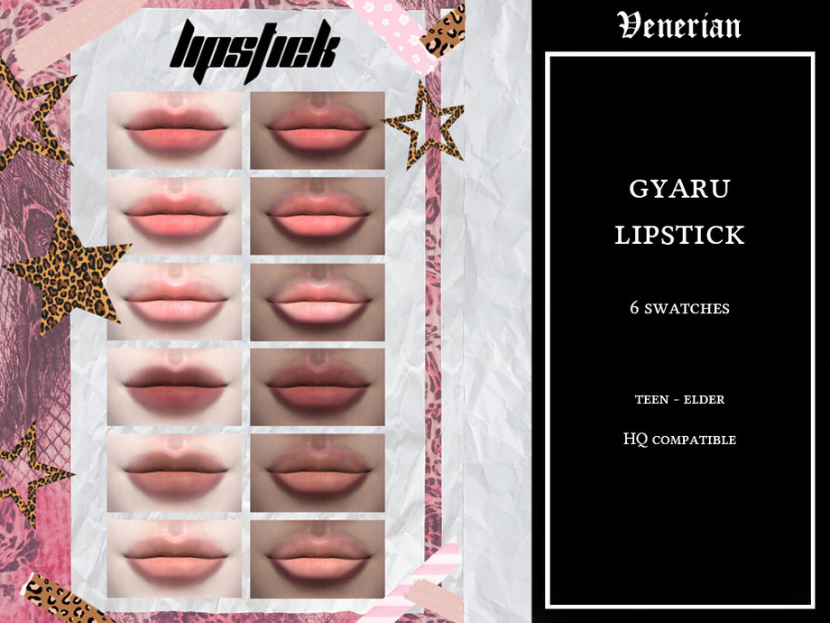 The Sims Resource | Gyaru Lipstick by Venerian