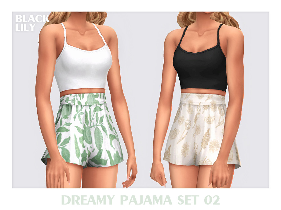 The Sims Resource | Dreamy Pajama Set 02