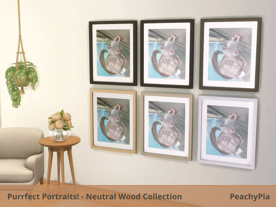 The Sims Resource | Purrfect Portraits! - Neutral Wood Collection by ...